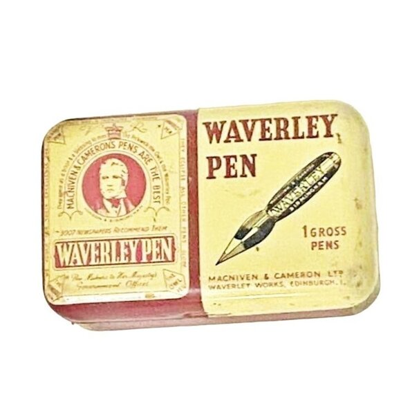 Waverly | Office | Antique Waverly Pen Nibs Tin Red And Cream Metal Box ...